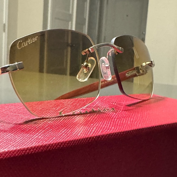 Cartier | Accessories | Cartier Decor C Glasseswood Temples Silver ...